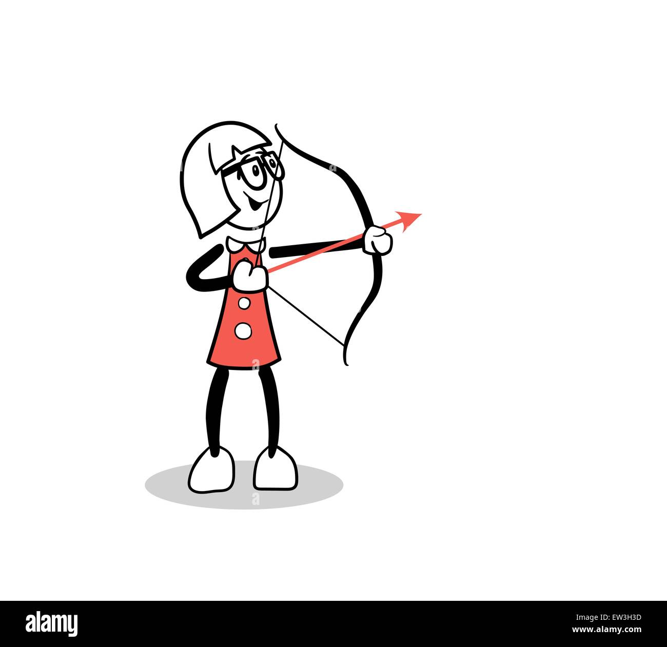 Digitally generated Cute cartoon shooting an arrow Stock Vector Image ...