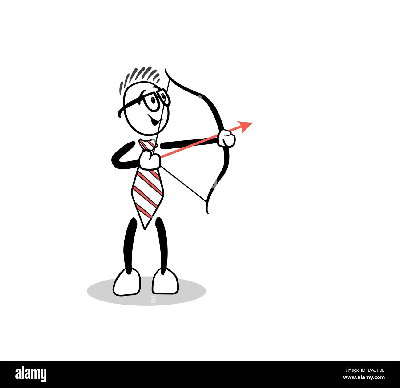 Cartoon businessman bow arrow Cut Out Stock Images & Pictures - Alamy