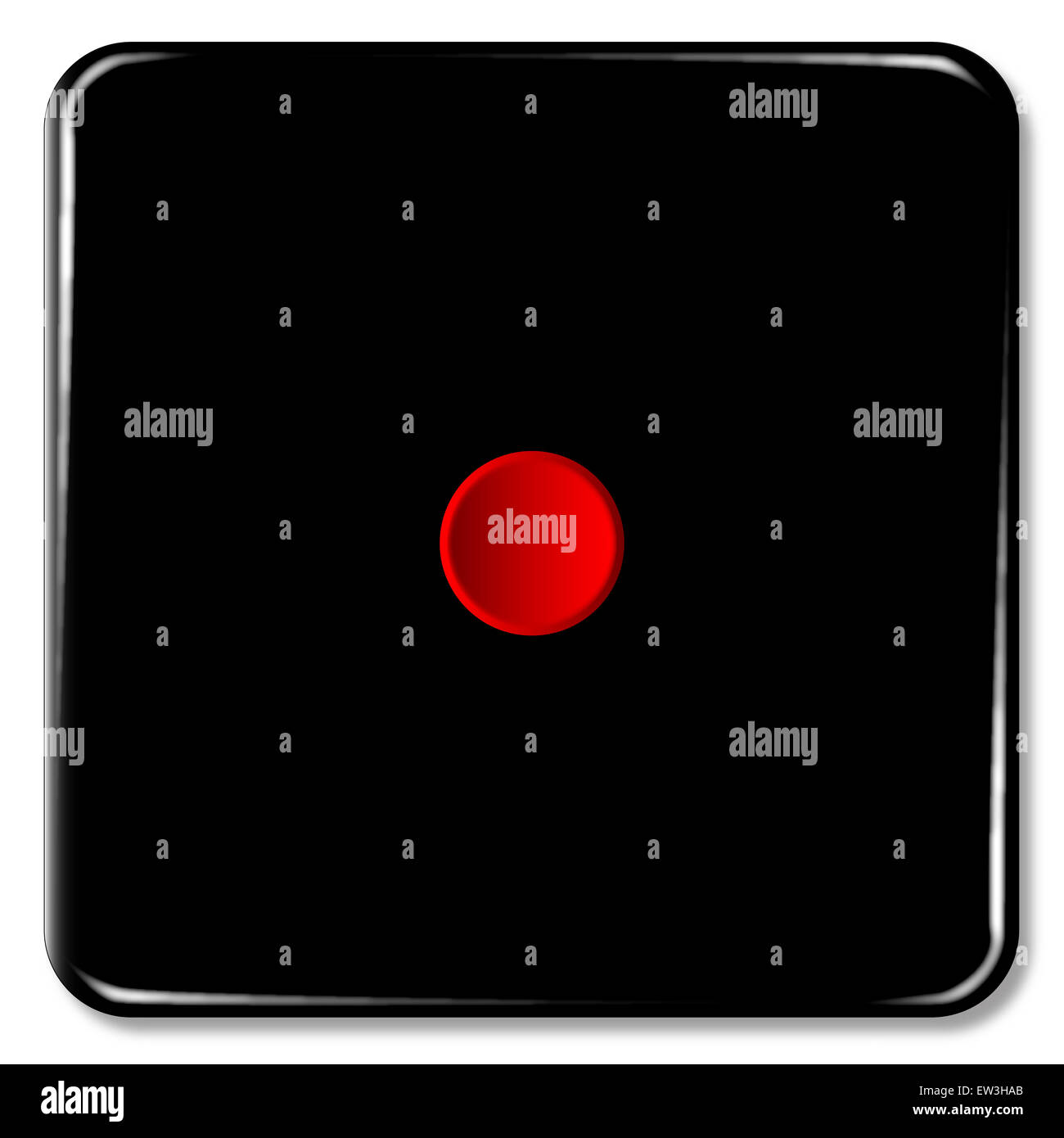The face of a dice with one red spot over a white background Stock ...