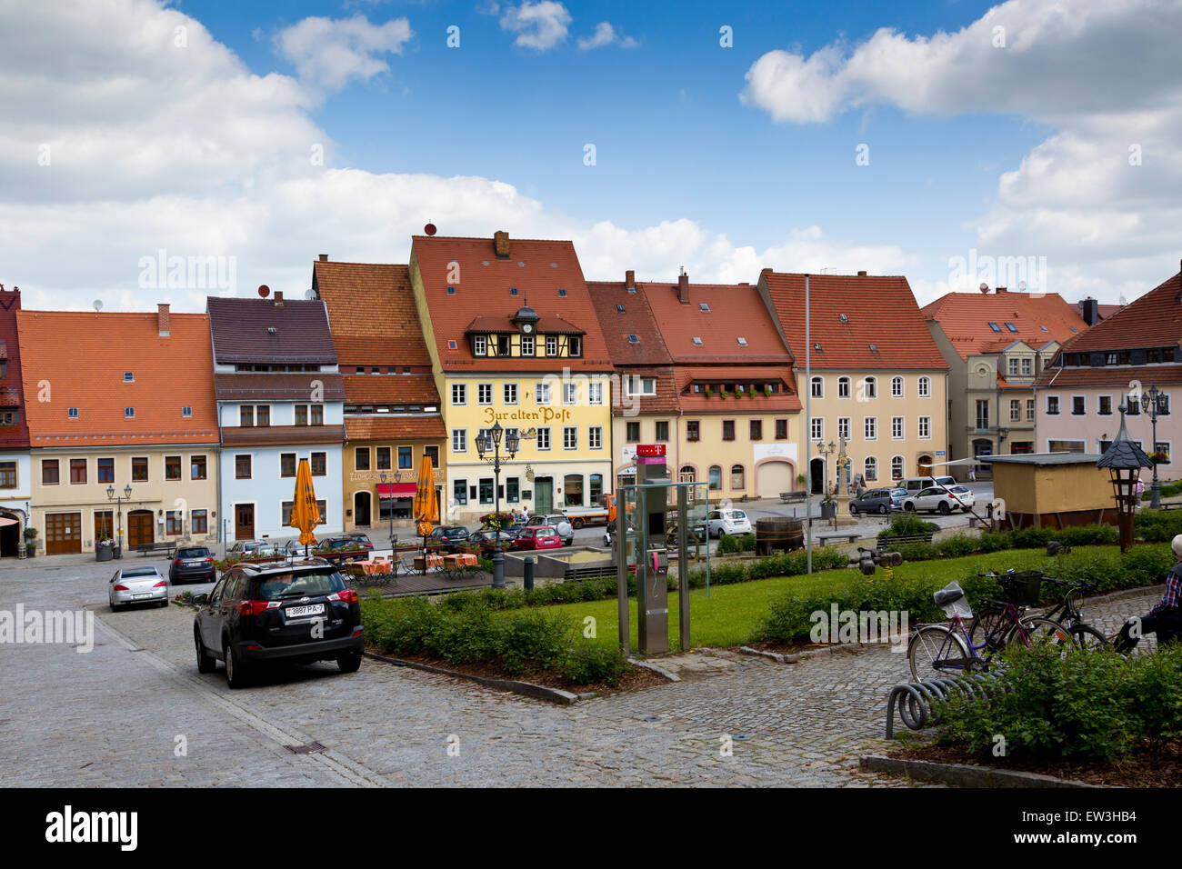 Market Square in Stolpen, Saxony, Germany Stock Photo - Alamy