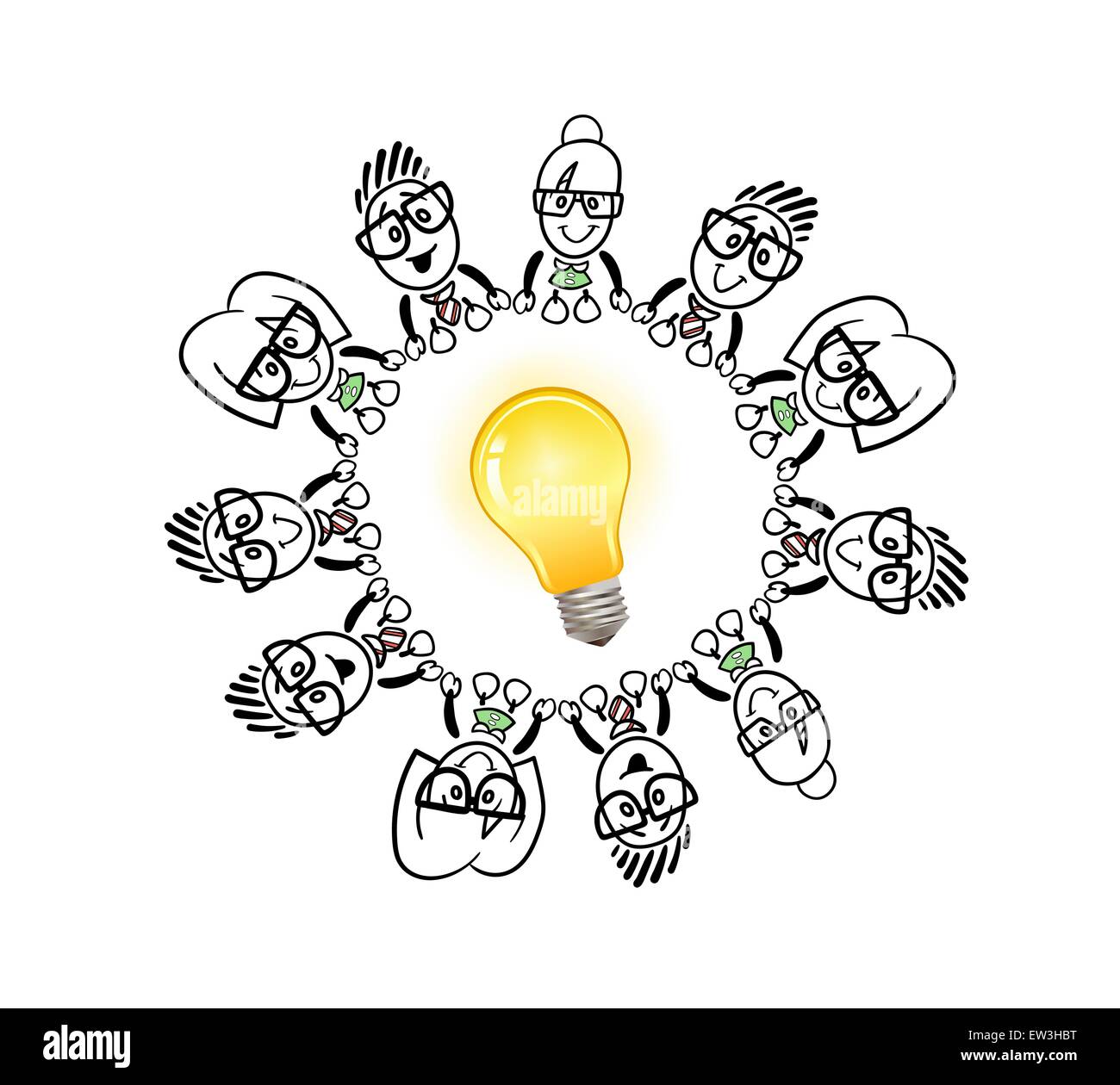 Digitally generated Cute cartoon business people connecting around a ...