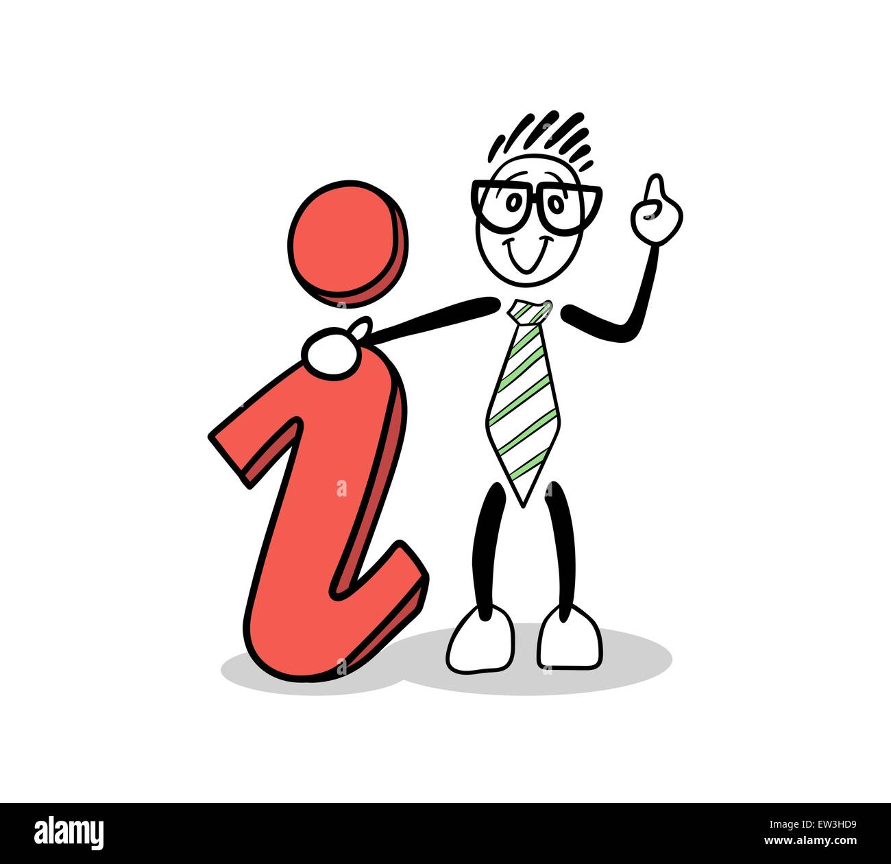 Digitally generated Cute cartoon businessman showing info sign Stock ...