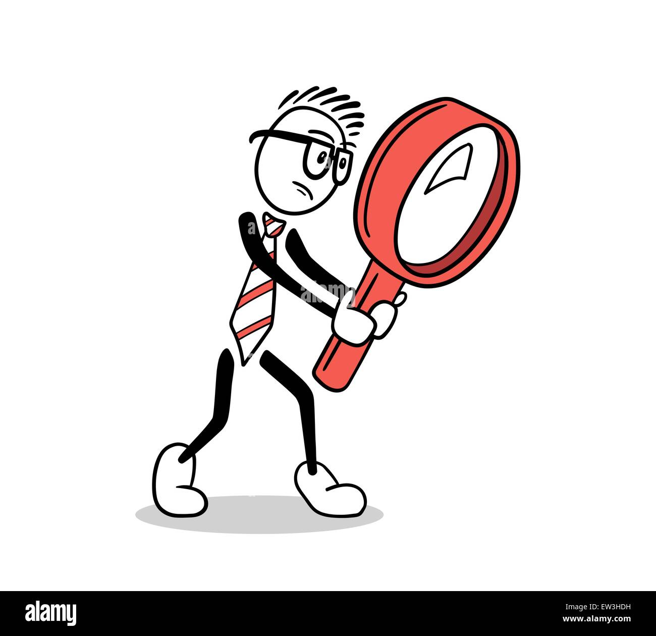 Man With Magnifying Glass Cartoon