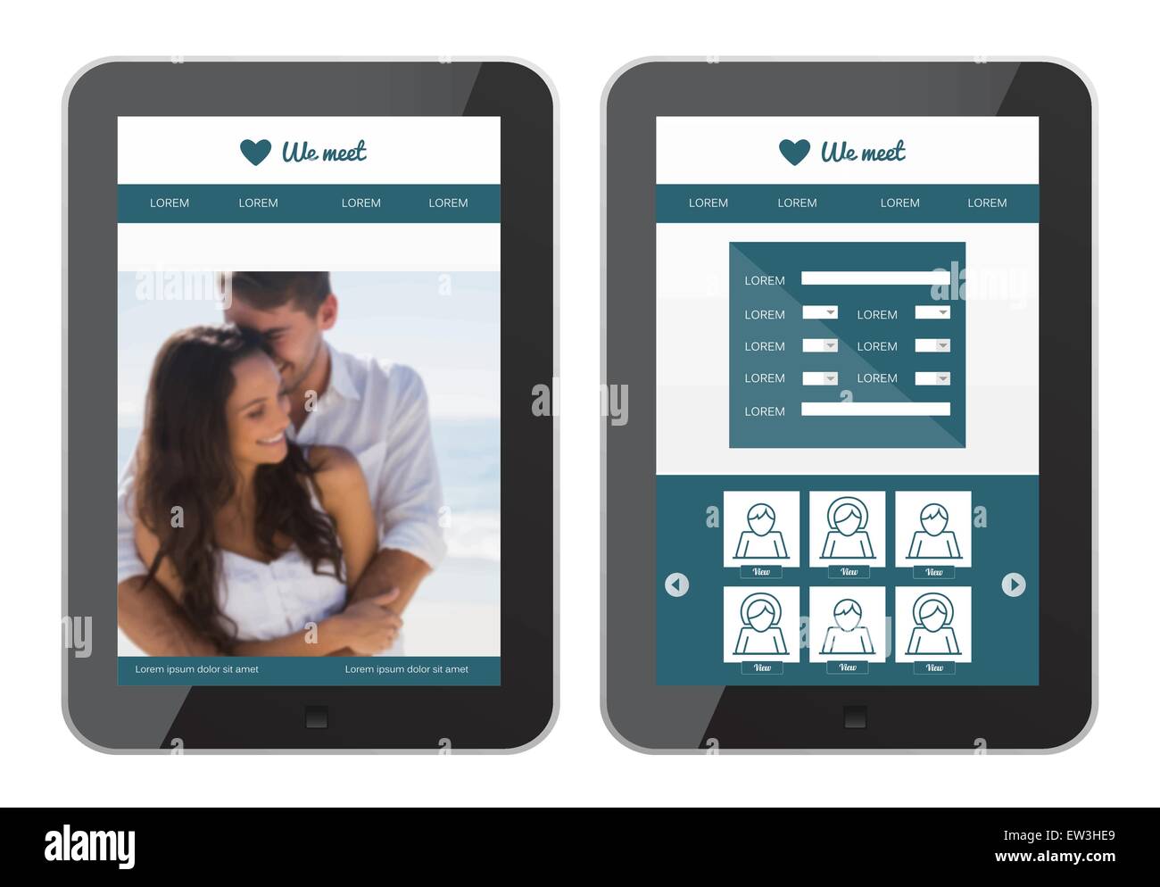 Male female dating app Stock Vector Images - Alamy