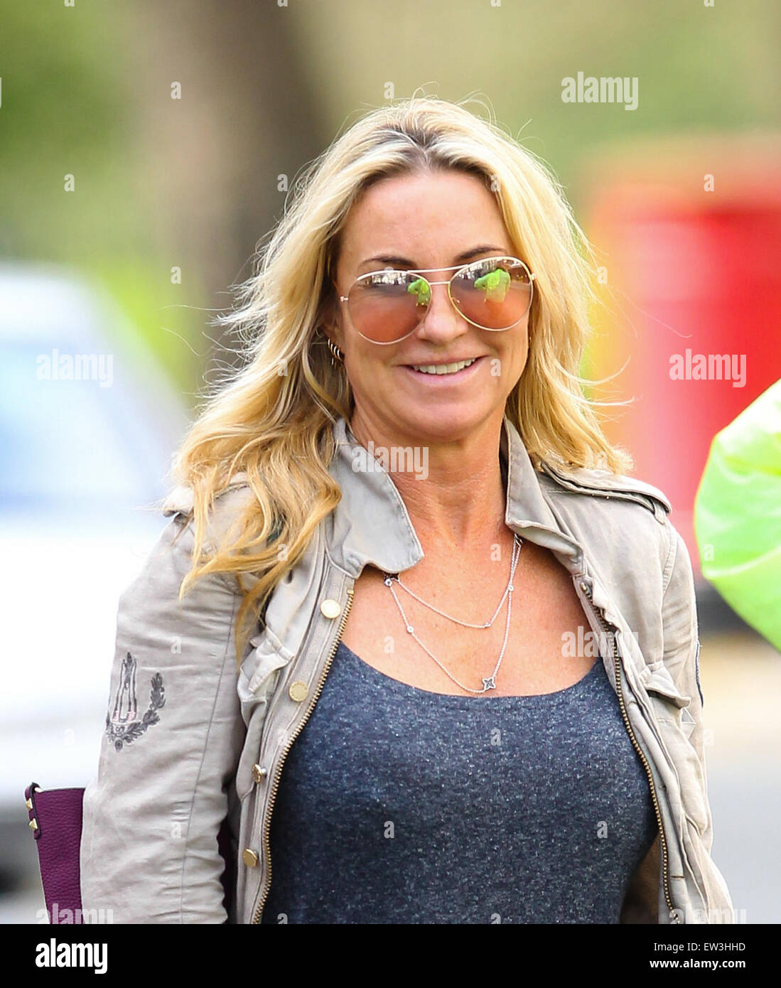 Meg Matthews has coffee with a friend in Primrose Hill before driving ...