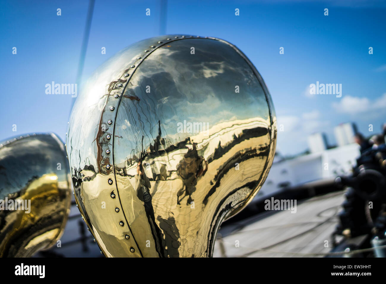 A brass vent on a tall ship at Portsmouth Stock Photo - Alamy