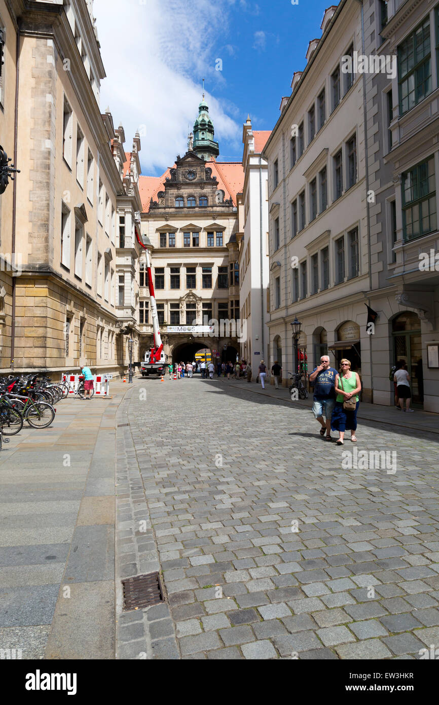 Street View in the Old Town of Dresden, Saxony, Germany Stock Photo - Alamy