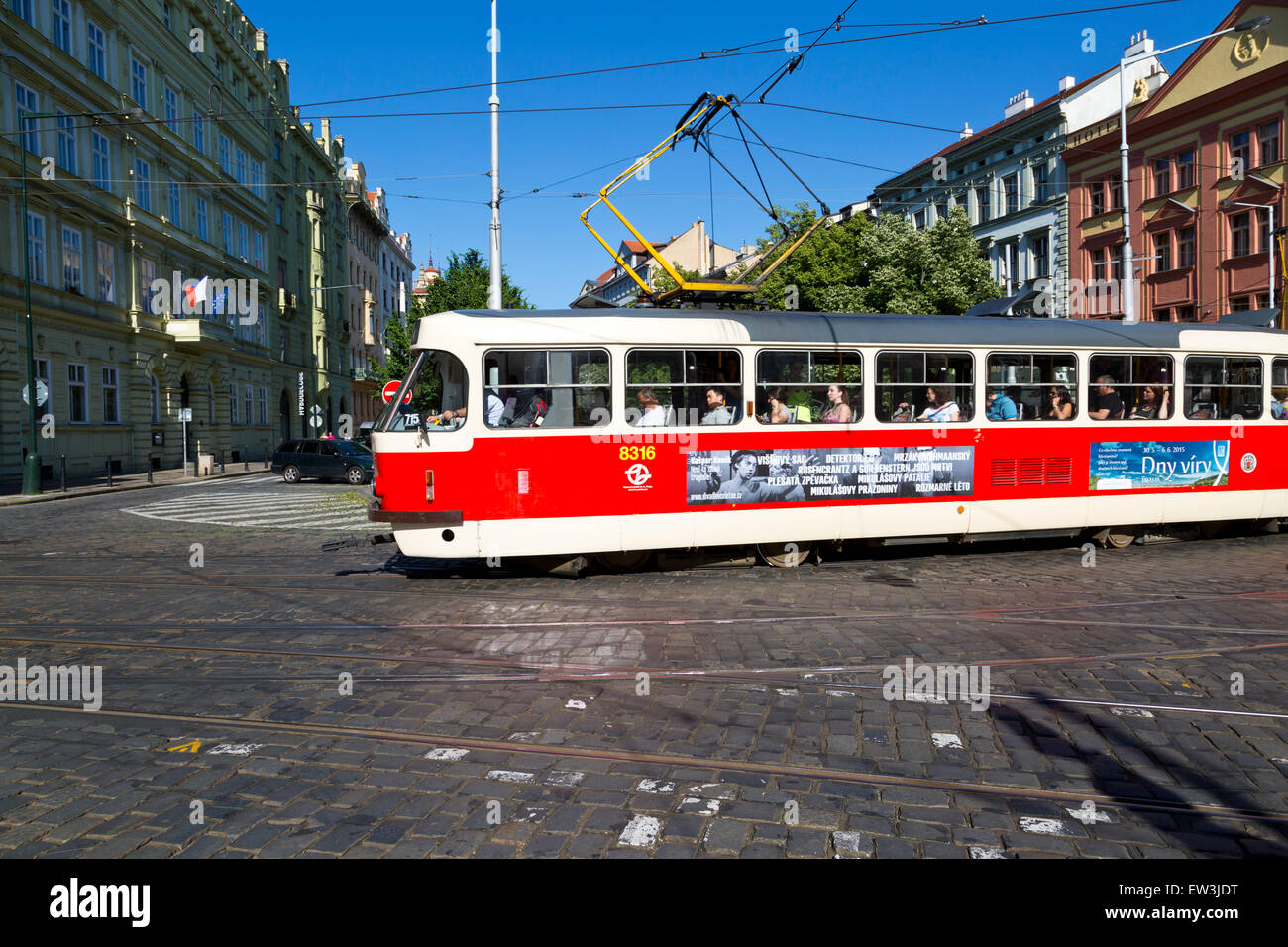 Typical Tram in Prague, Czechia Stock Photo - Alamy