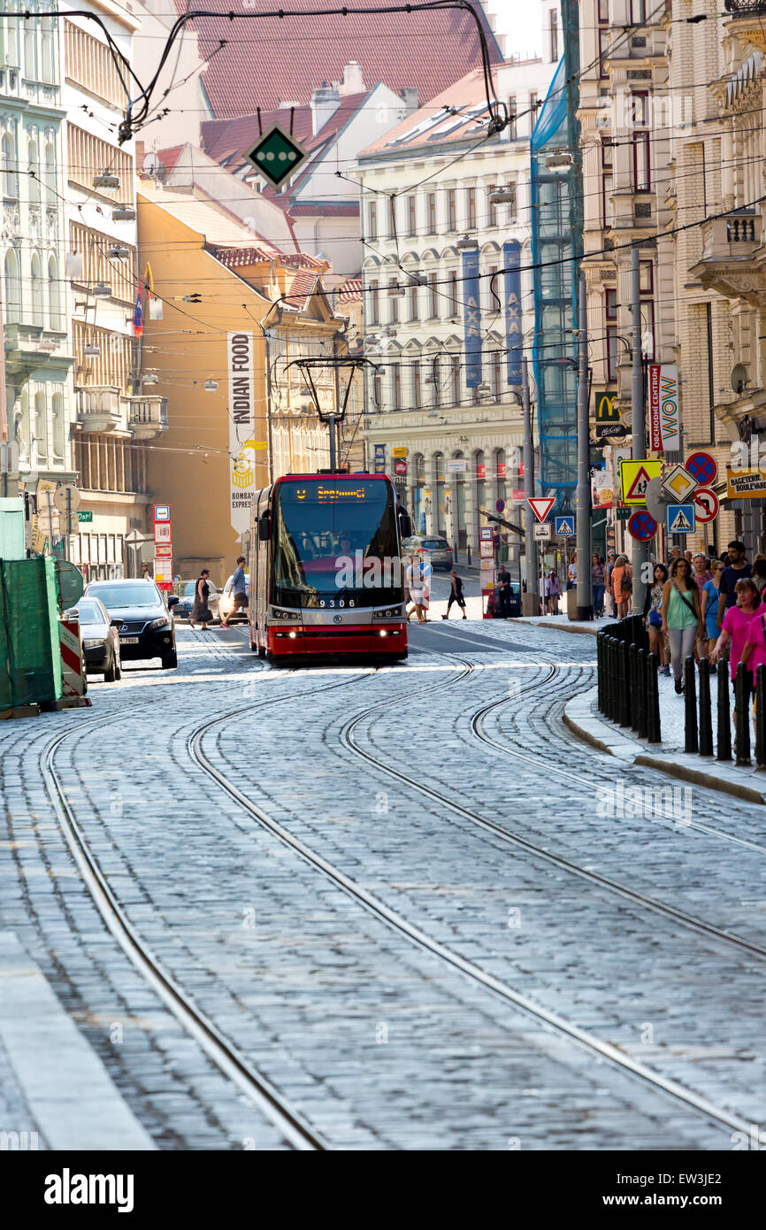 Typical Tram in Prague, Czechia Stock Photo - Alamy