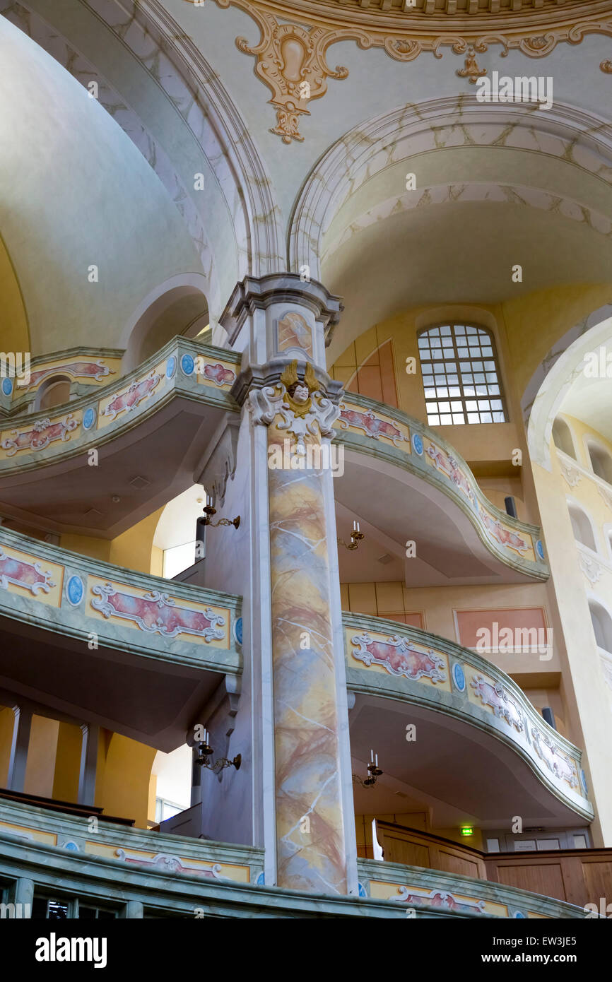 View inside the Frauenkirche (Church of our Lady) in Dresden Stock ...