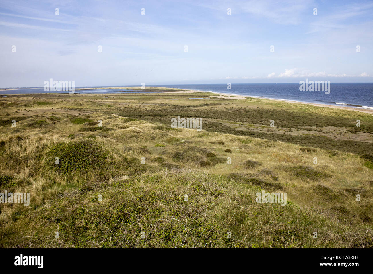Looking west from the highest point on Scolt Head Island Nature Reserve ...
