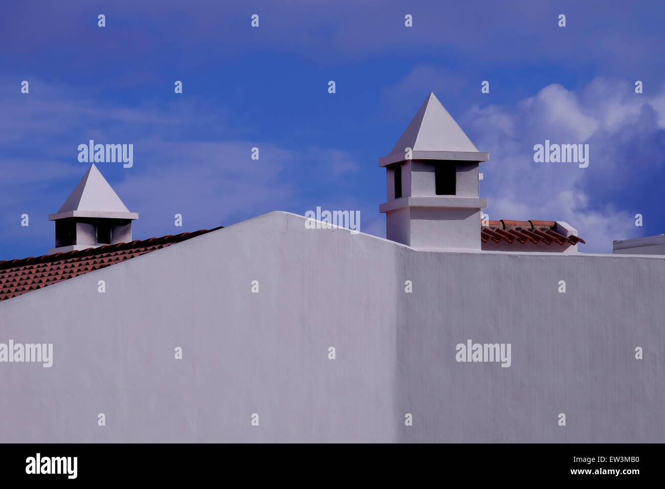 Distinctive rooftop architecture in the town of La Orotava in Tenerife ...