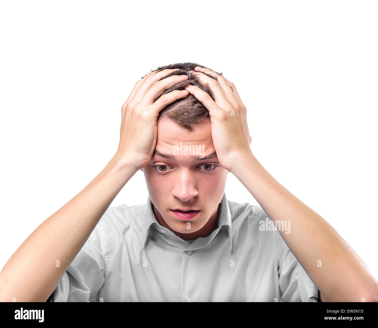 Man holding his hands Stock Photo - Alamy