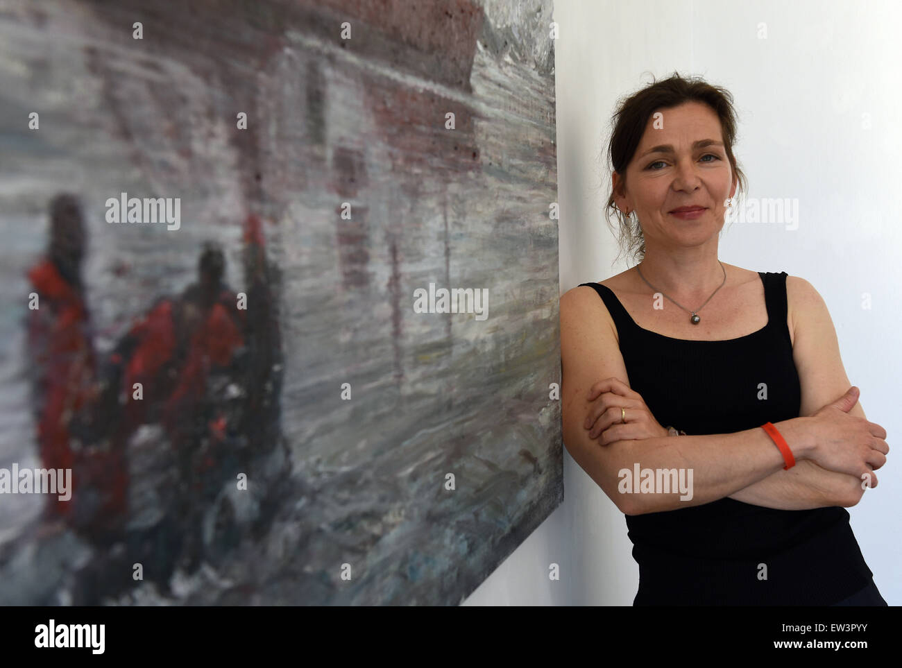 Painter and graphic artist Sabine Moritz, wife of the painter Gerhard ...