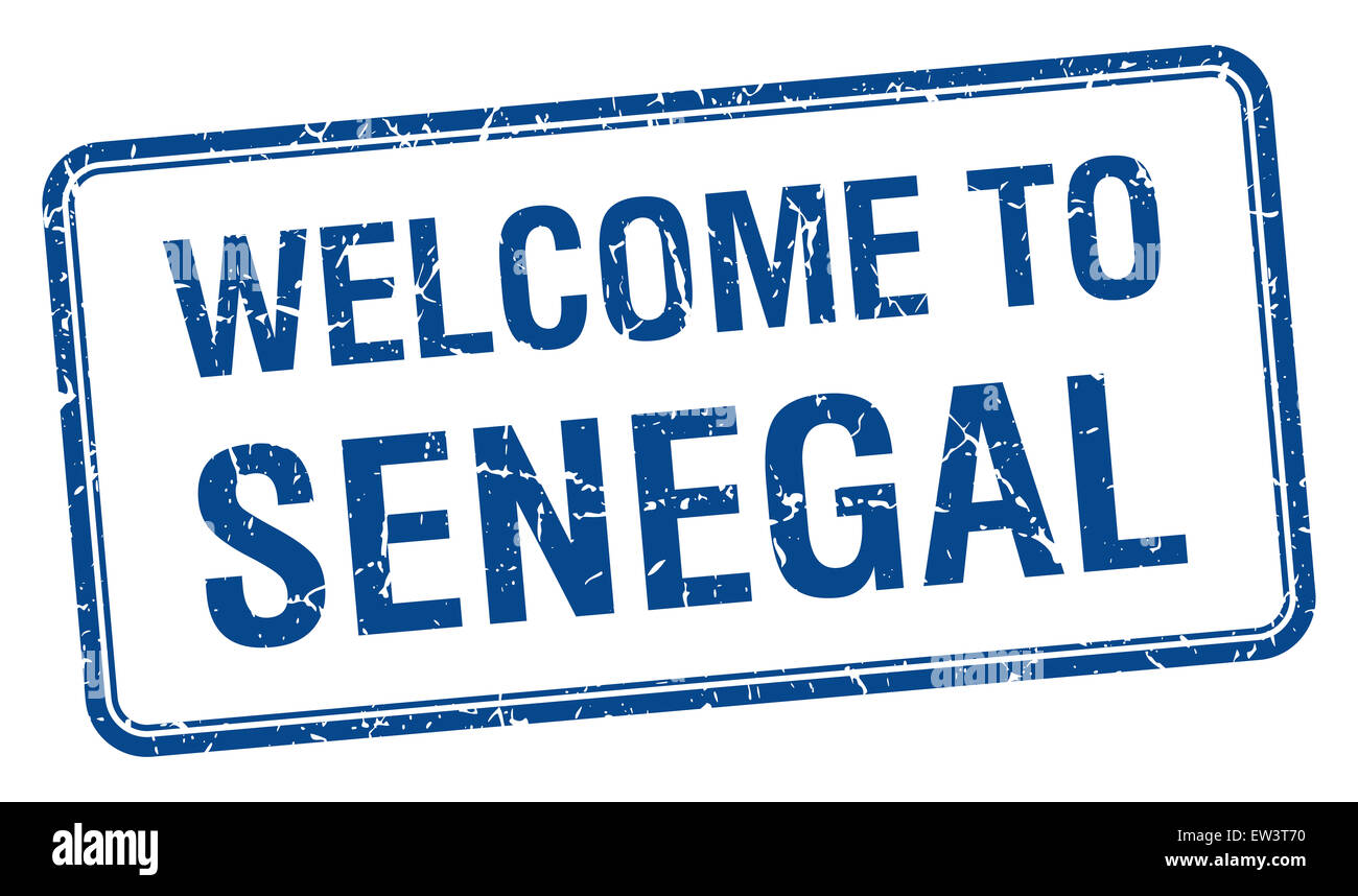 welcome to Senegal blue grunge square stamp Stock Photo - Alamy
