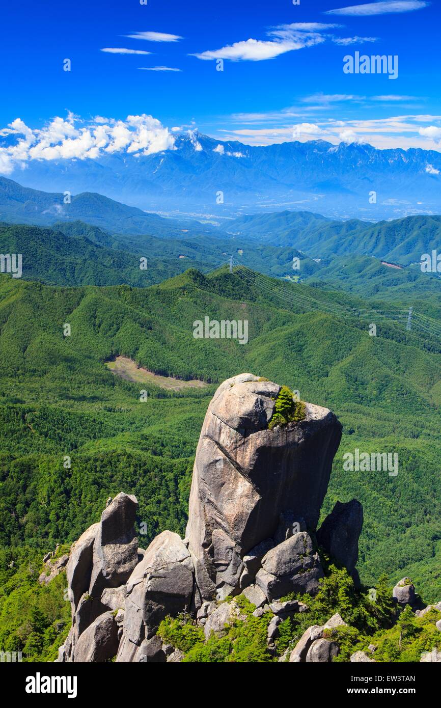 Big rock seen from Mt. Mizugaki, Japanese Mountain Stock Photo - Alamy