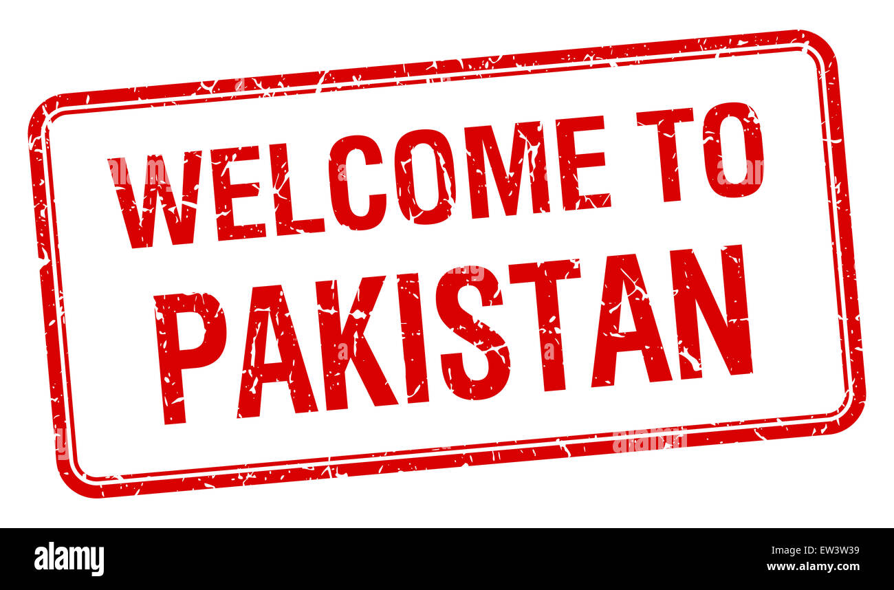 welcome to Pakistan red grunge square stamp Stock Photo - Alamy