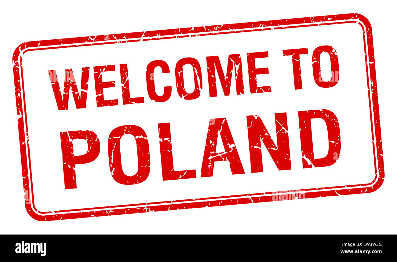 Welcome poland red grunge square hi-res stock photography and images ...