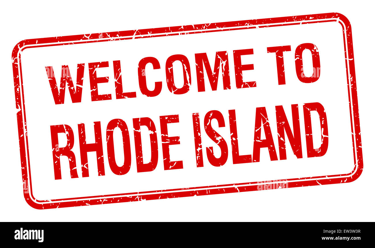 welcome to Rhode Island red grunge square stamp Stock Photo - Alamy