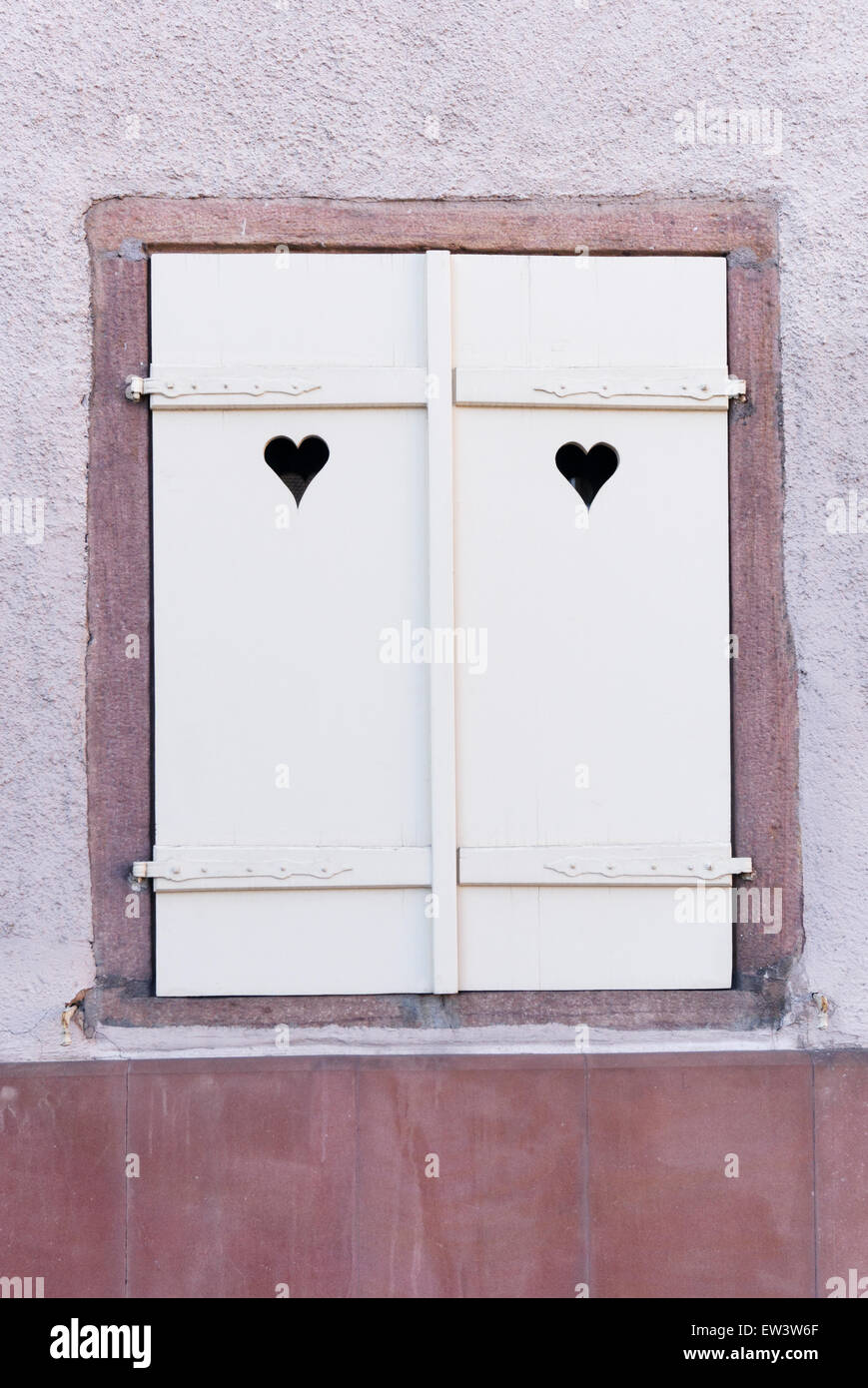 white window shutter with hearts Stock Photo - Alamy