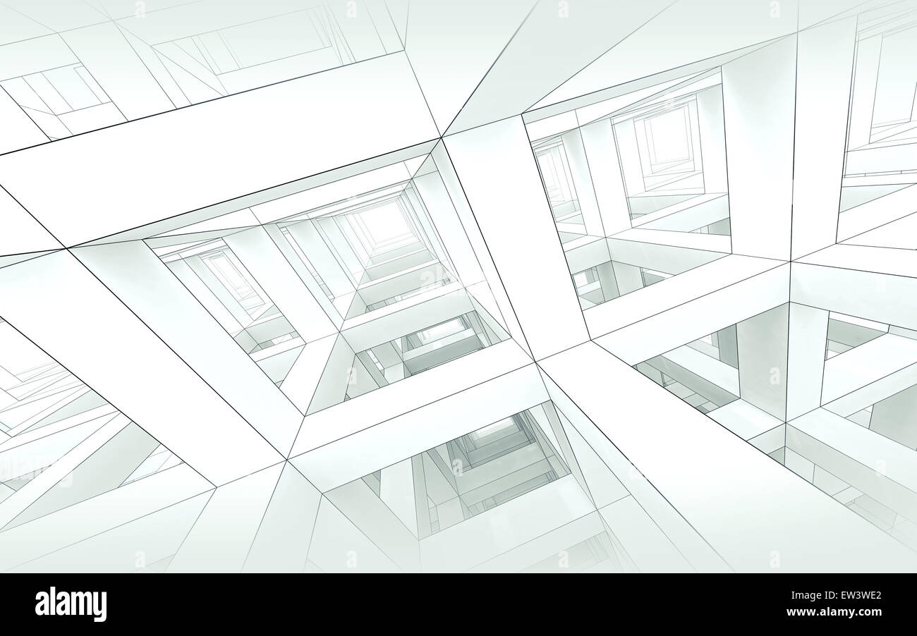 Abstract blue toned architecture background. Modern braced construction ...