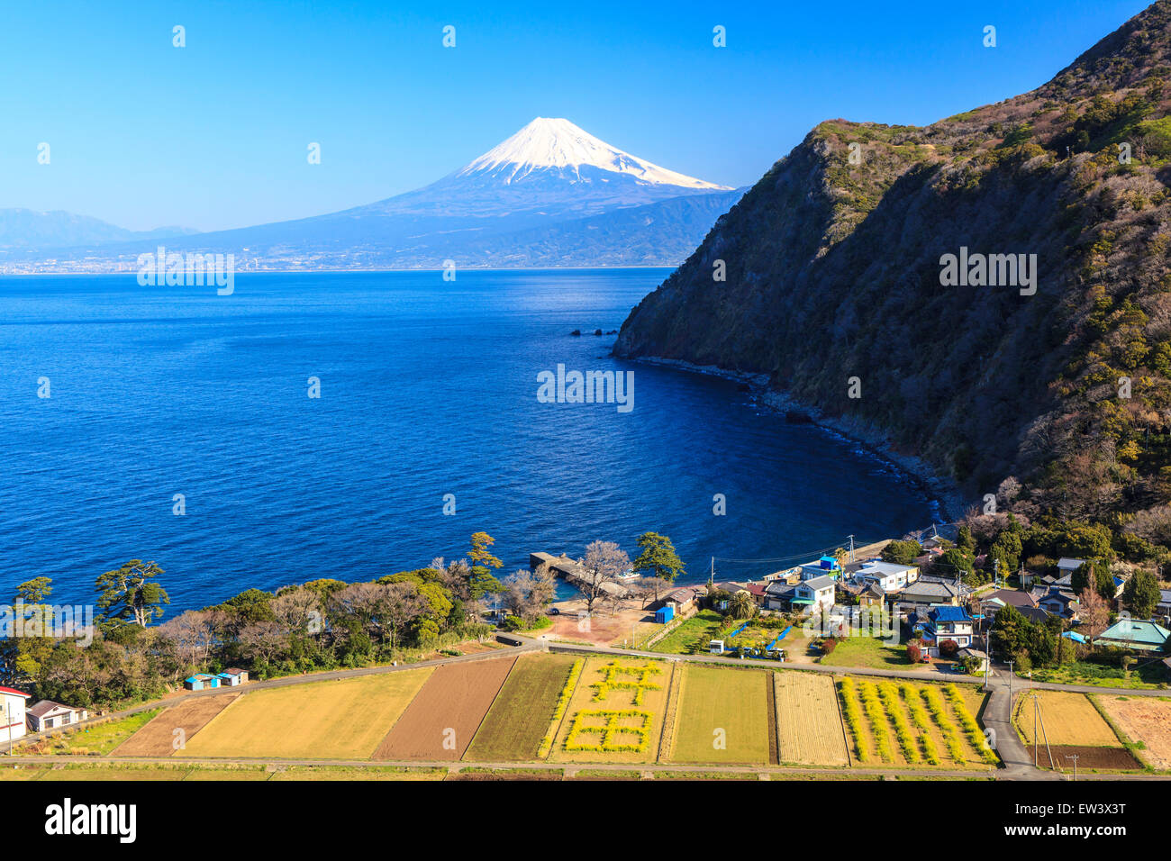 Suruga Bay and Mt. Fuji seen from Nishiizu Ita, Shizuoka, Japan Stock ...
