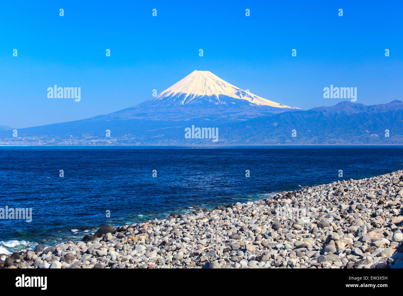Mt. Fuji and Suruga Bay view from Cape Mihama, Shizuoka, Japan Stock ...