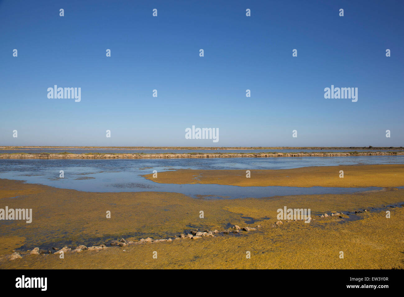 Famous salt flats at Gruissan, Languedoc-Roussillon, France. This area ...