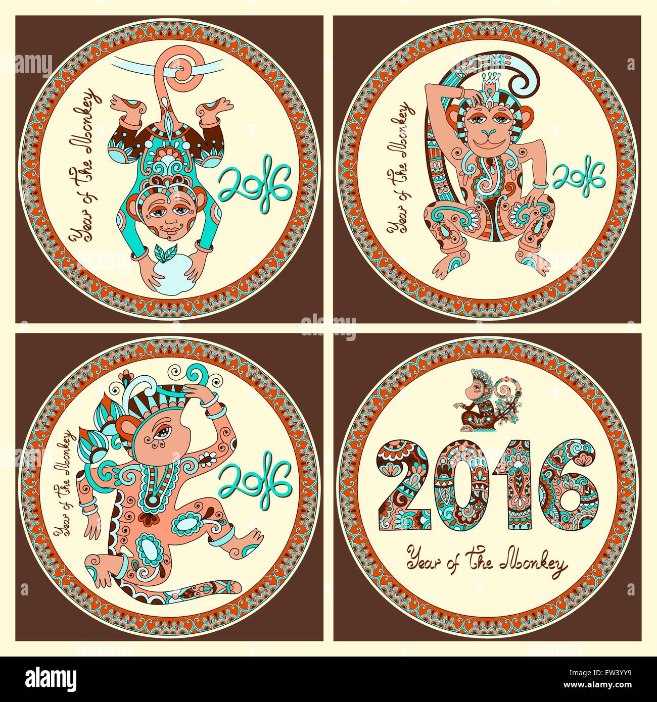 Year of The Monkey Stock Vector Image & Art - Alamy