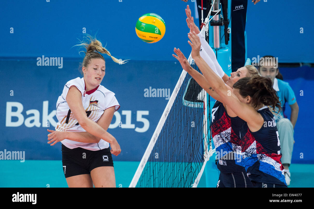 Baku, Azerbaijan. 17th June, 2015. Germany's Laura Weihenmaier (L) and ...