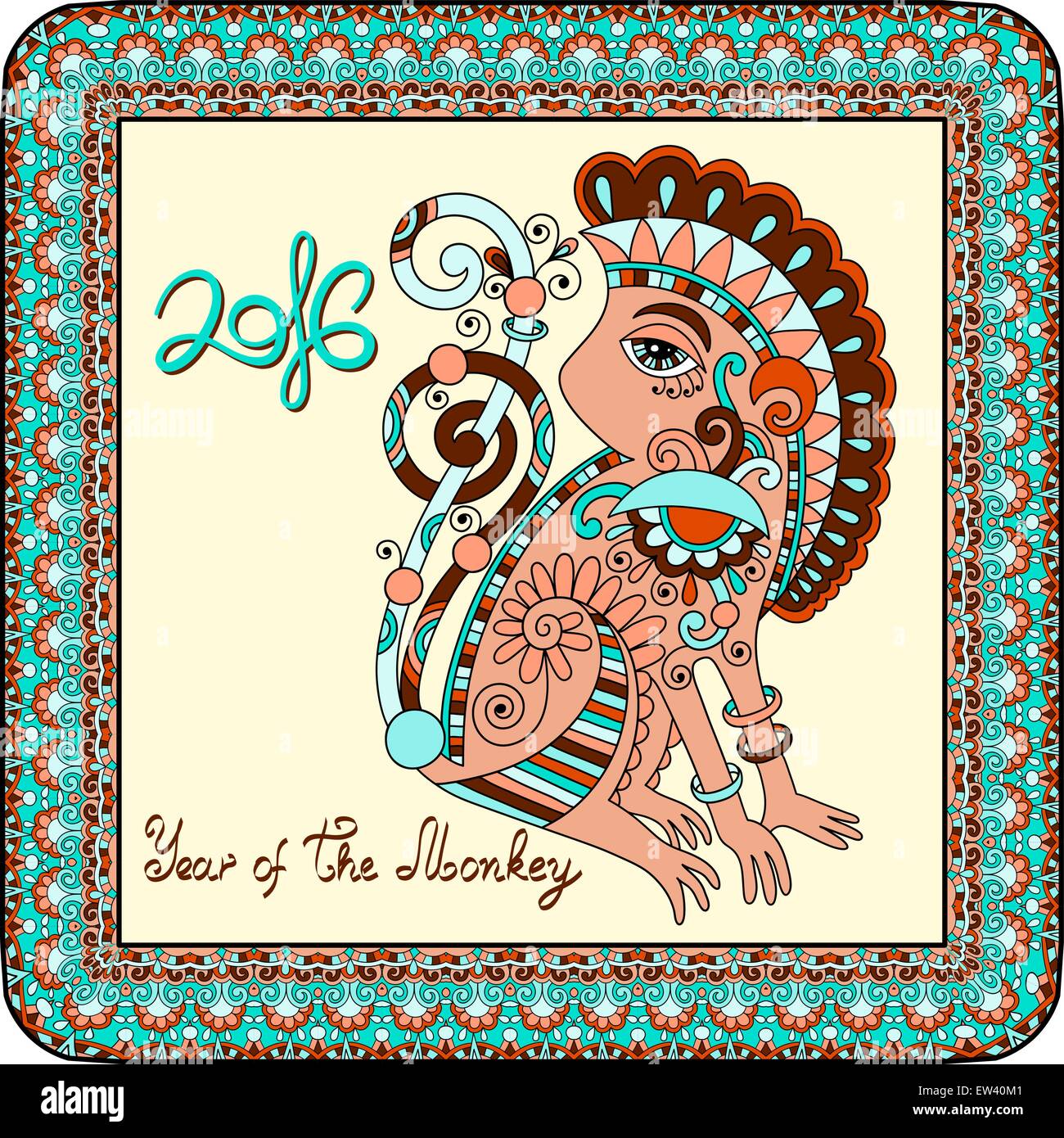 Year of The Monkey Stock Vector Image & Art - Alamy