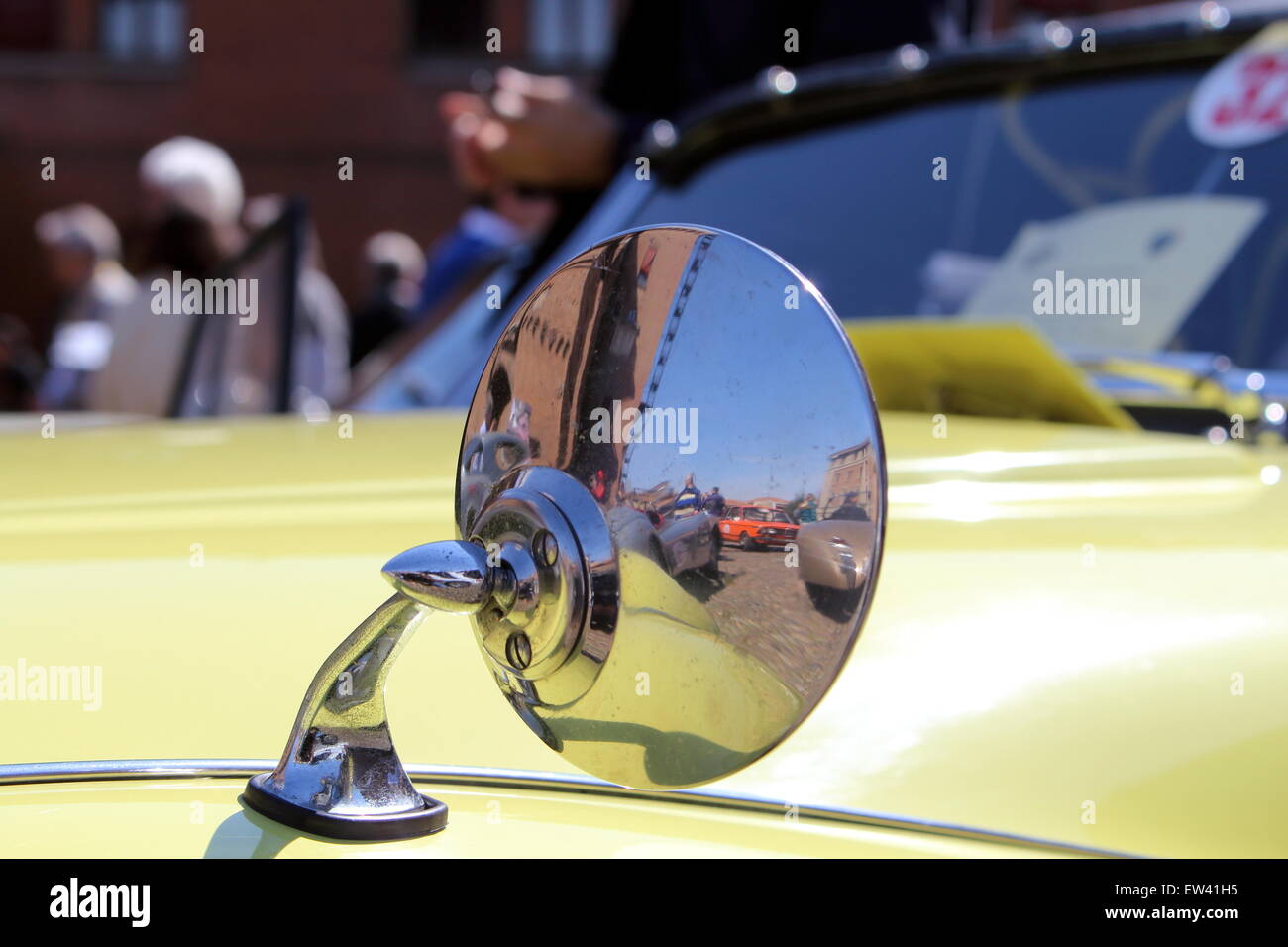 detail of a mirror of a vintage car Stock Photo - Alamy