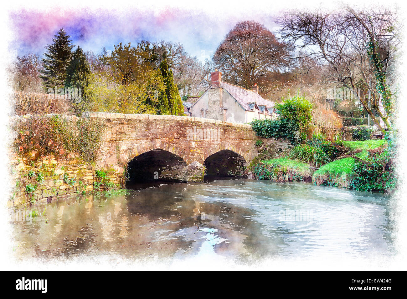 A bridge over the river Lerryn at Couch's Mill near Lostwithiel in ...