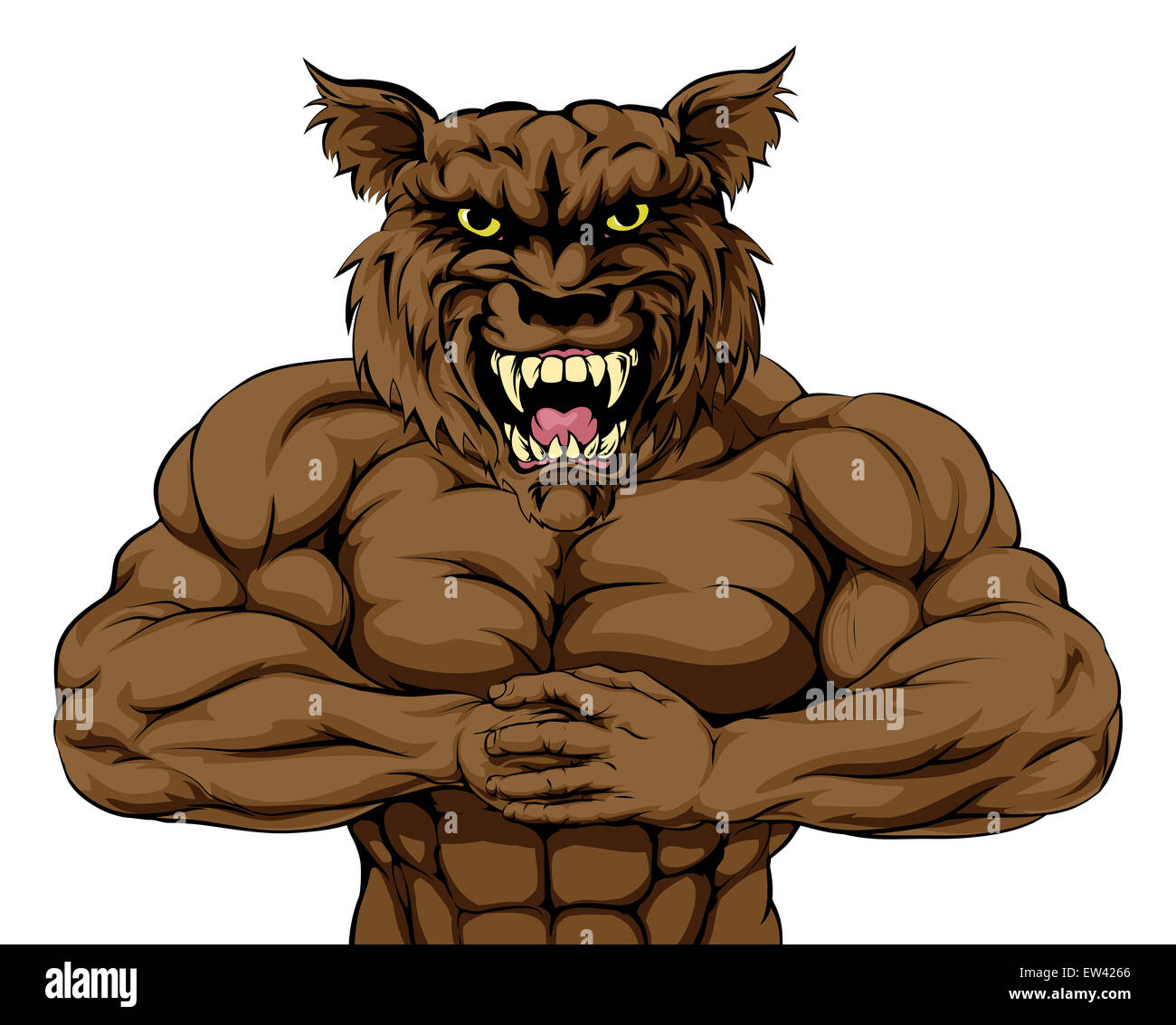 Werewolf mascot character or sports mascot ready for a fight Stock ...