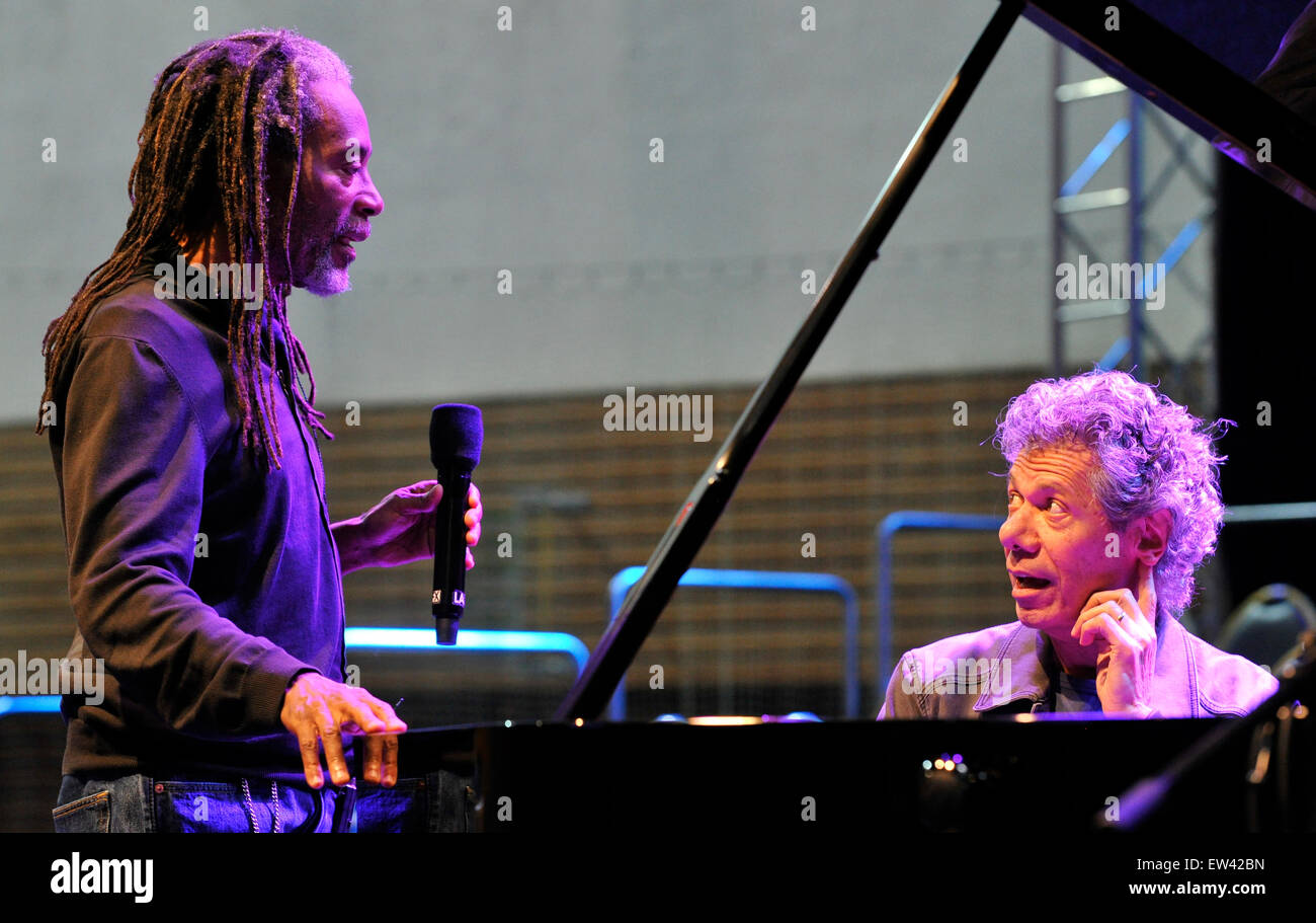Brno, Czech Republic. 17th June, 2015. Singer Bobby McFerrin, left, and ...