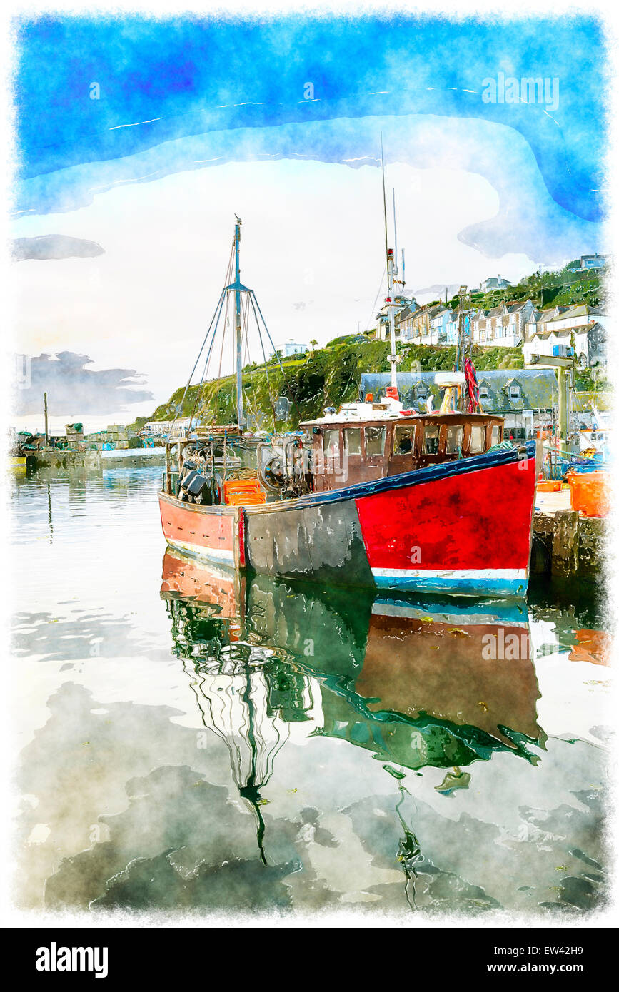 Wooden fishing boats painting hi-res stock photography and images - Alamy