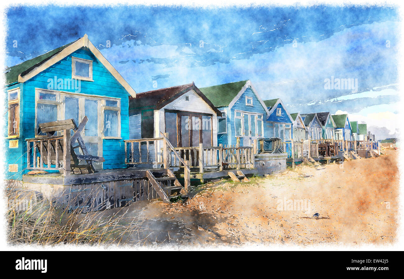 Beach Huts Painting