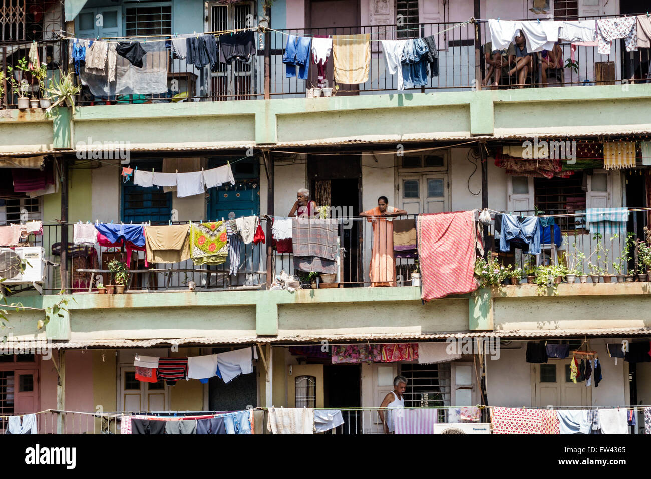 Mumbai India,Indian Asian,Tardeo,Jehangir Boman Behram Road,older slum ...