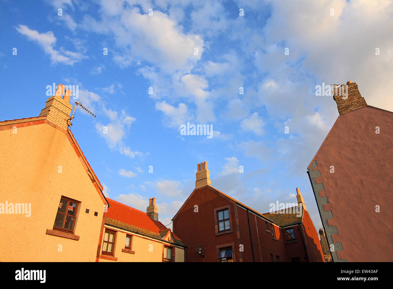 Old houses against blue sky, Scotland Stock Photo - Alamy