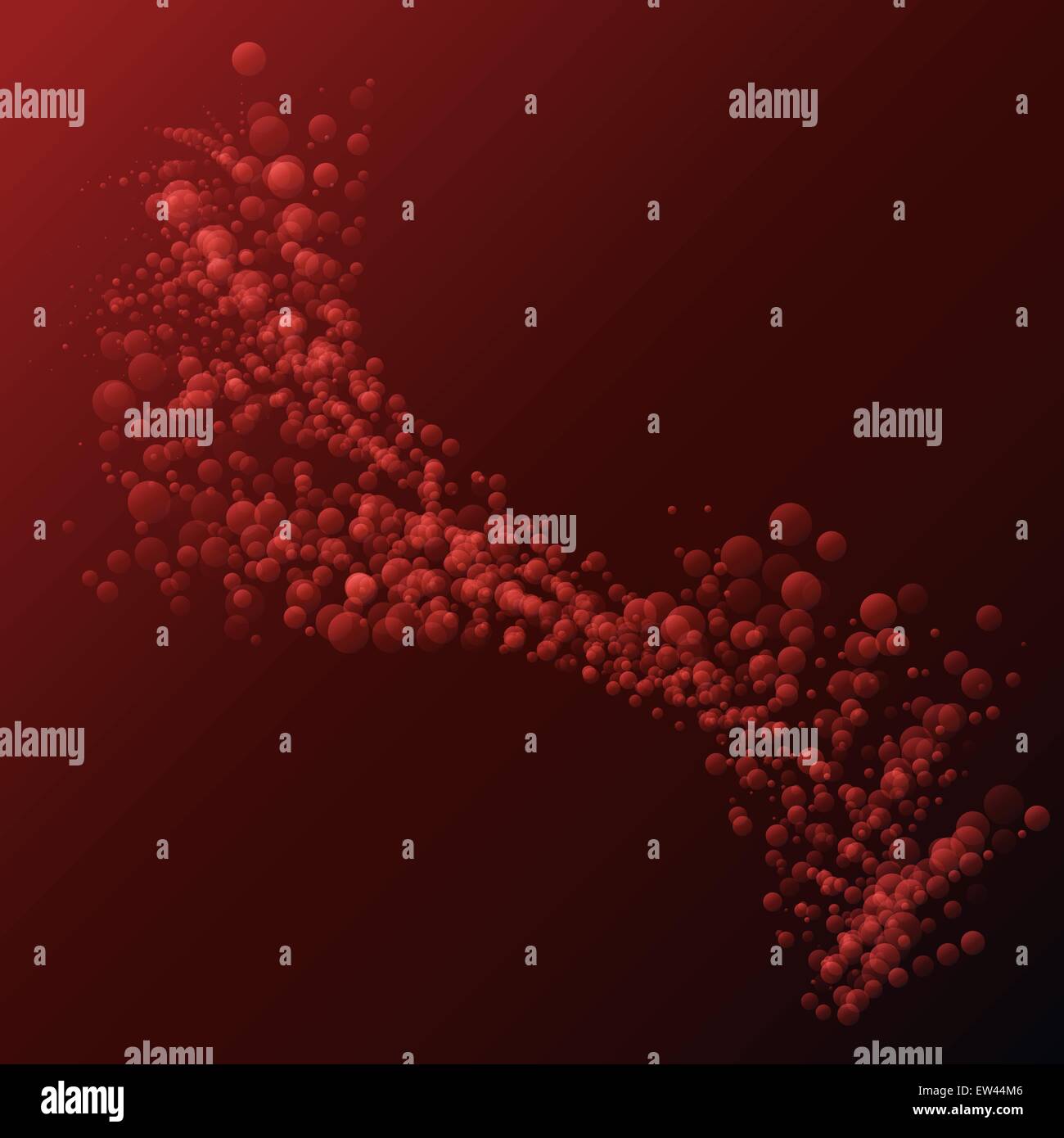 Abstract red blood wave background made of small transparent bubbles ...