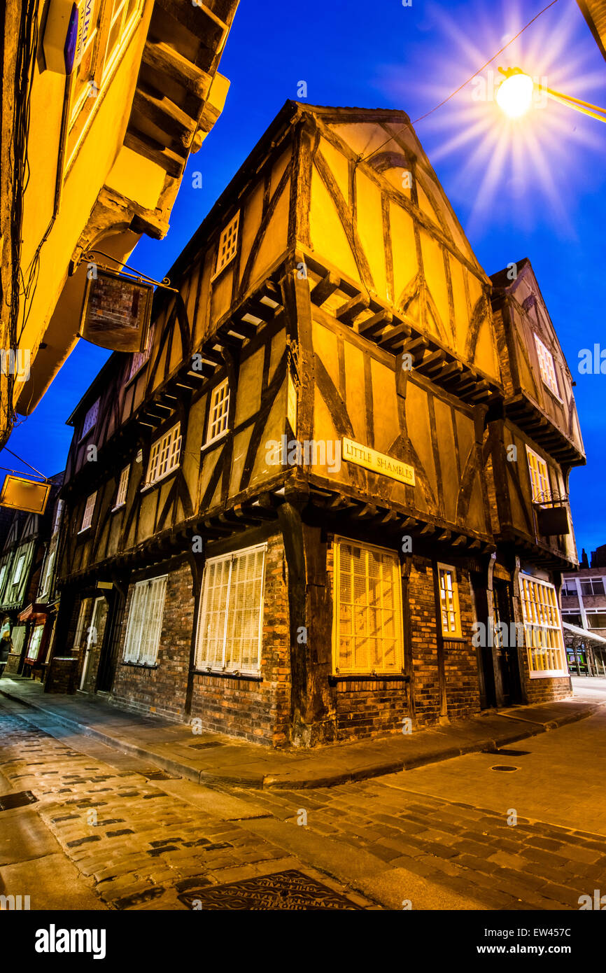 The Shambles -14th century timber framed houses on a historic street in ...