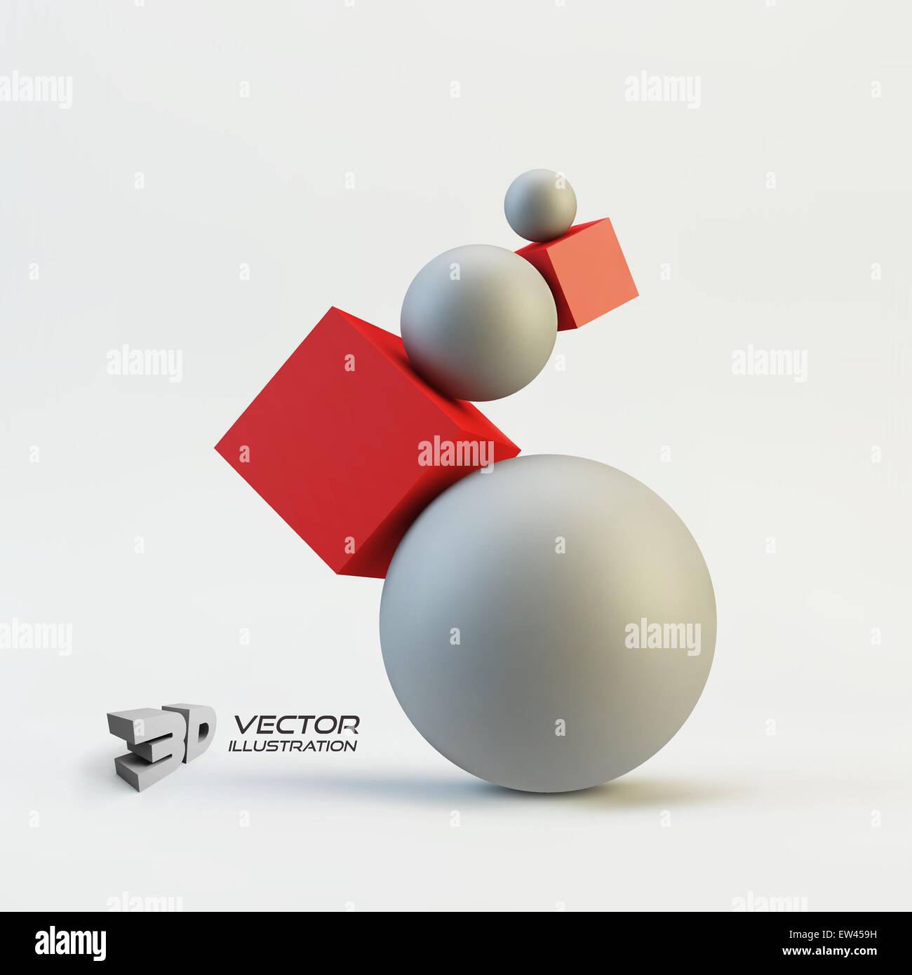 Composition of 3d geometric shapes. Vector Illustration Stock Vector ...