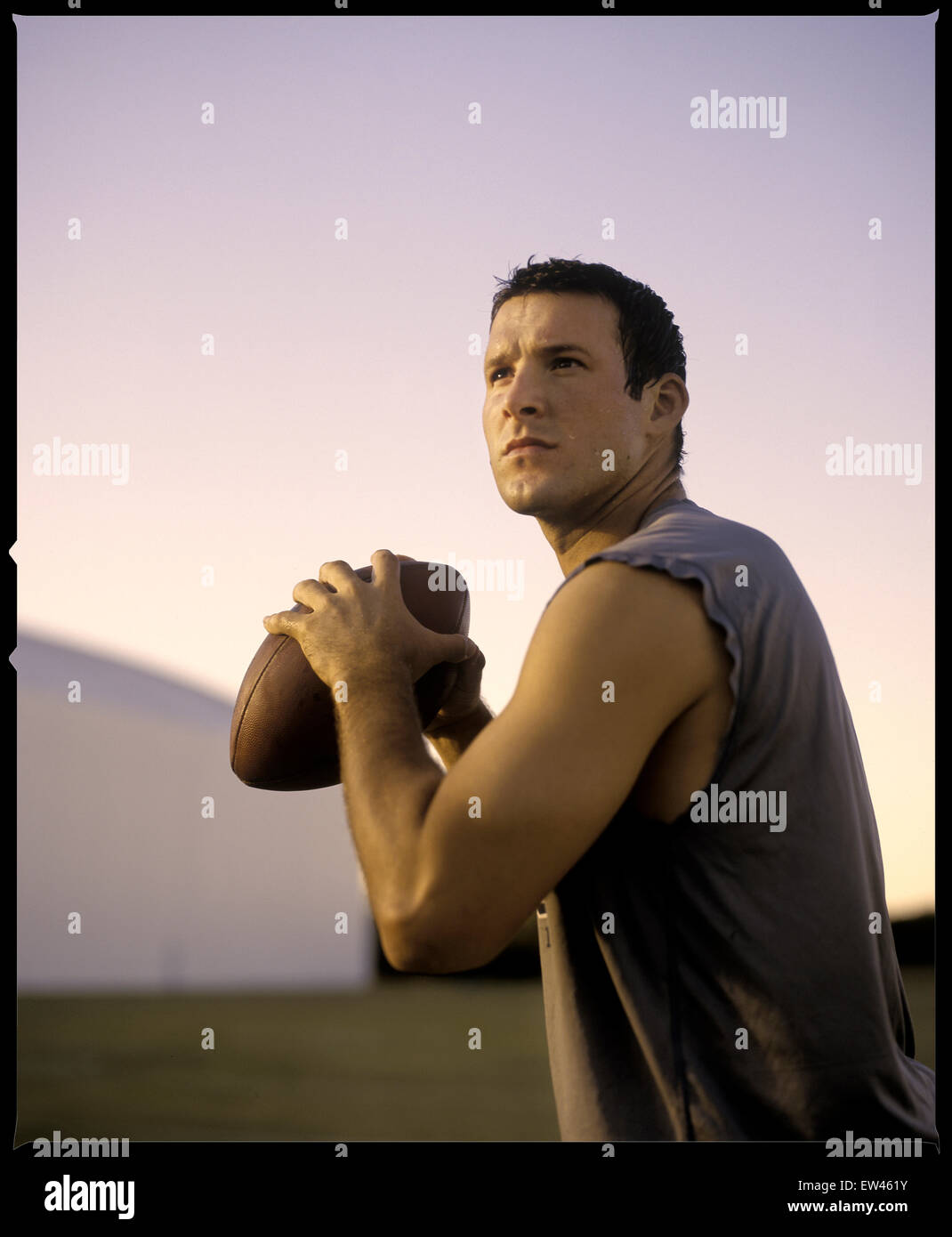 Tony Romo quarterback of the Dallas Cowboys working on a drill to ...