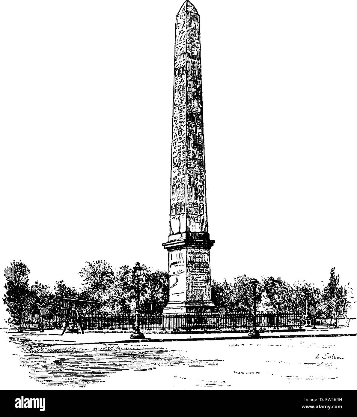 Paris obelisk architecture Stock Vector Images - Alamy