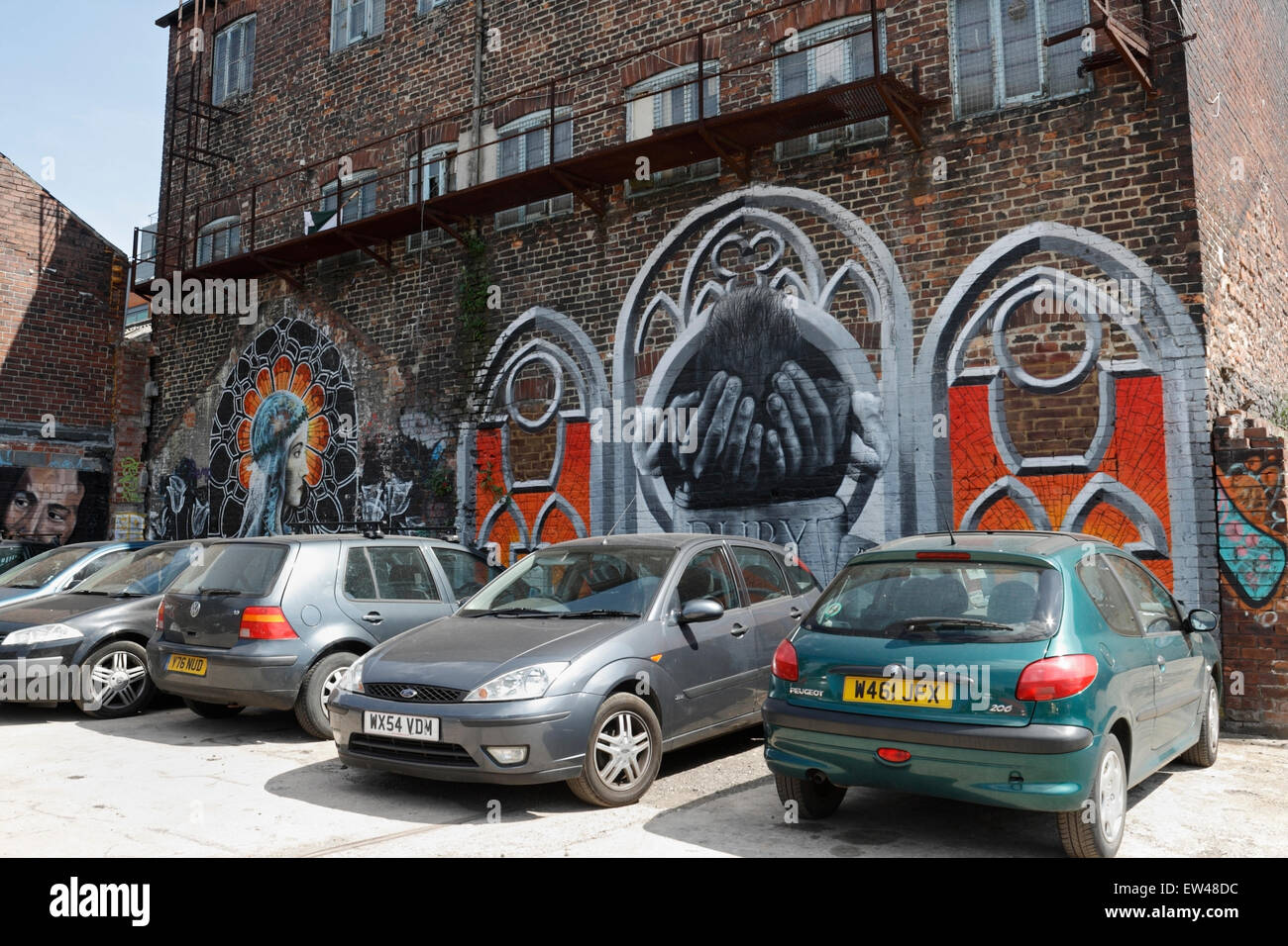 Graffiti Artwork on the side of an old industrial building in Sheffield ...