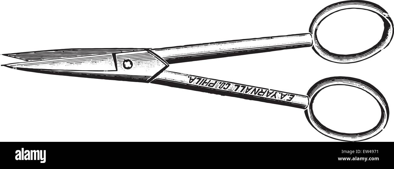 Vintage Scissors Drawing