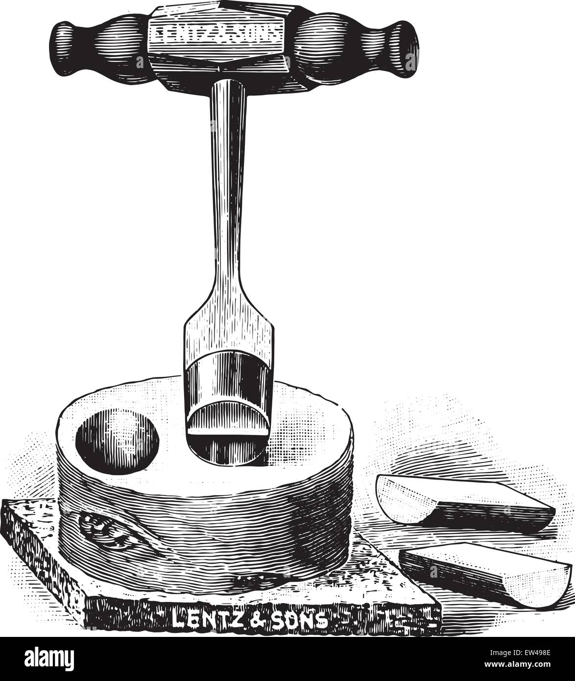 Instrument for cutting plugs of potato for potato cultures, vintage ...