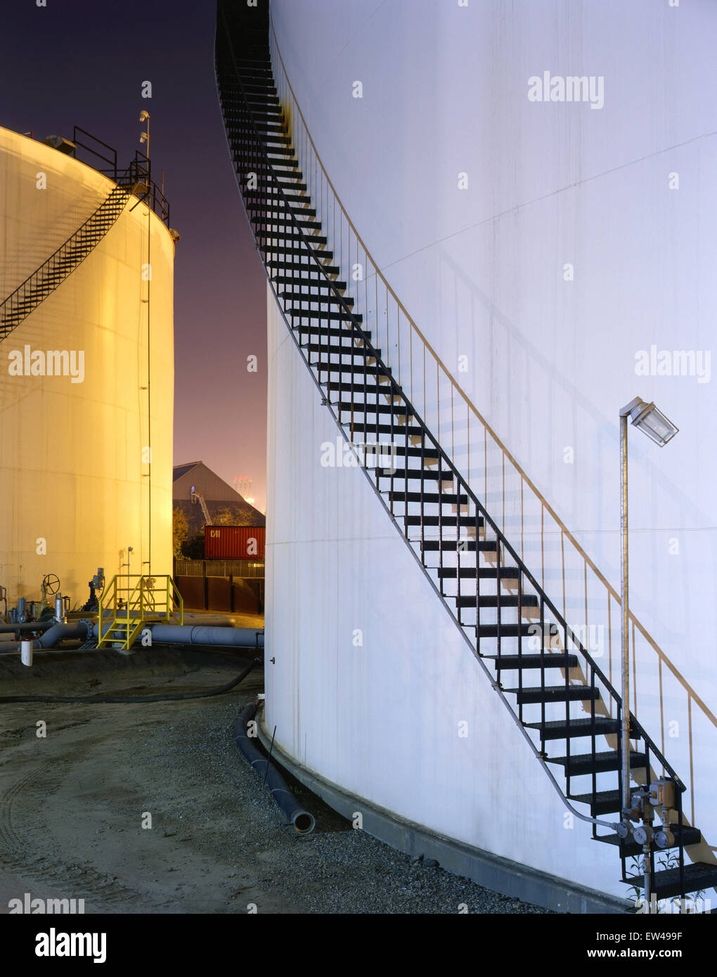 tank farm at night Stock Photo - Alamy