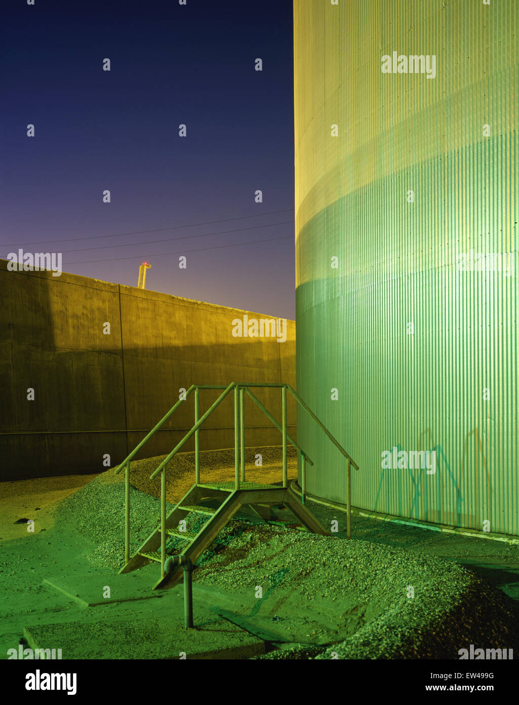 tank farm at night Stock Photo - Alamy