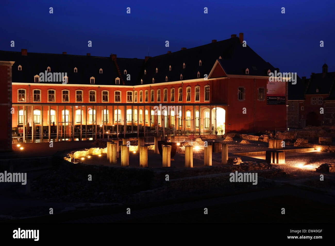 Nightshot of the Stavelot Abbey Stock Photo - Alamy